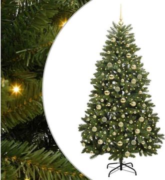 vidaXL K&uuml;nstlicher Weihnachtsbaum Gr&uuml;n 180 cm PVC und Metall vidaXL
