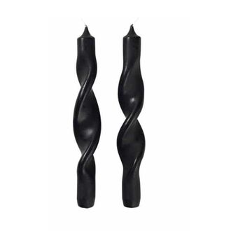 Broste Copenhagen Broste Copenhagen Gedrehte Kerzen Twist in der Farbe Schwarz, aus Wachs hergestellt, 2 St&uuml;ck, Ma&szlig;e: H&ouml;he: 23 cm, Durchmesser: 2,4 cm, 40910069