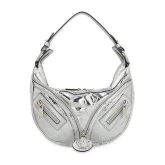Versace Femme, Sacs, Gris, Taille: ONE Size Repeat Hobo Shoulder Bag