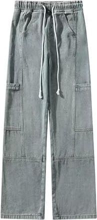 Generic Jean Homme Jeans Homme Jean Homme Regular Confortable Classique Hip Hop Japonais Ample Long Coupe Droite - Style Mop Loose Printemps Automne pour Look