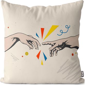 Void Watches Adam Gott Eva H&auml;nde Comic Kissenbezug Kissenh&uuml;lle Polyester wasserfest Outdoor Indoor, Kissen Gr&ouml;&szlig;e:40 x 40 cm