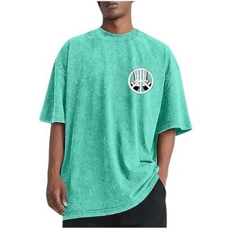 Generic T-shirt d&eacute;contract&eacute; &agrave; manches courtes et col rond pour homme - Style r&eacute;tro - Tendance - L&eacute;ger - Confortable - Respirant - Pour lext&eacute;rieur et le quotid