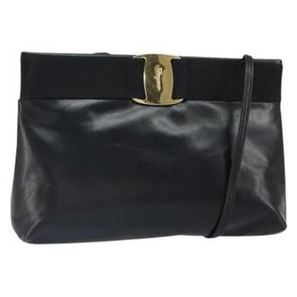 Ferragamo Sac bandouli&egrave;re en cuir Pre-owned - Femme - Pre-owned - Noir - Taille: ONE Size