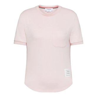 Thom Browne Femme, Tops, Rose, Taille: 36 FR Milano Pocket T-shirt