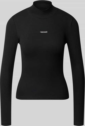 Guess Slim Fit Langarmshirt Baumwoll-Mix mit Logo-Patch