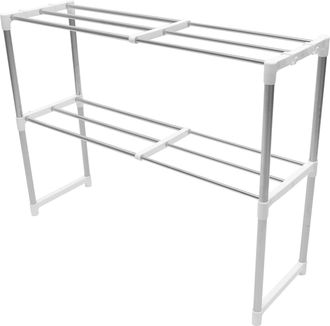 NUOBESTY Multifunktionales Schuhregal aus Edelstahl Erweiterbarer Schuhorganizer f&uuml;r Eingangsbereich Platzsparender Schuhhalter zur Ordentlichen Aufbewahrung i