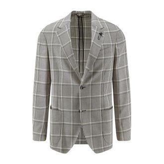 Lardini Blazer en laine et coton - Homme - Vestes - Beige - Taille: XL