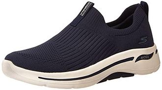 Skechers Femme GO Walk Arch FIT Iconic Sneaker, Navy Textile/Trim, 37.5 EU