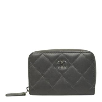 Chanel Porte-monnaie Pre-owned - Femme - Pre-owned - Gris - Taille: ONE Size