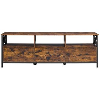 Vasagle Support T&eacute;l&eacute;, Jusqu&agrave; 65 Pouces, Espace de Rangement G&eacute;n&eacute;reux, 147 x 40 x 50 cm, Marron et Noir