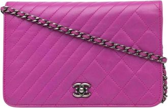 Chanel Pre-owned Coco Boy Wallet On Chain - Femme - Pre-owned - Violet - Taille: ONE Size