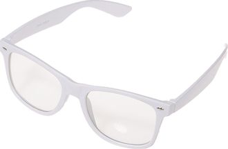 Miobo Sonnenbrillen Party Brillen 1980 style Retro Atzen Nerdbrille Hornbrille Sonnenbrille oder Klarglas Schwarz (Weiss Klarglas)