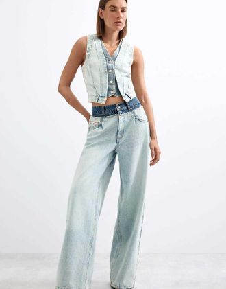 Desigual kombinierte Denim-Weste in Blau