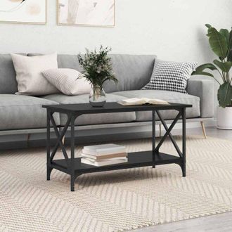 vidaXL Table basse Ch&ecirc;ne noir 80 x 45 x 45.5 cm Bois ding&eacute;nierie Vidaxl