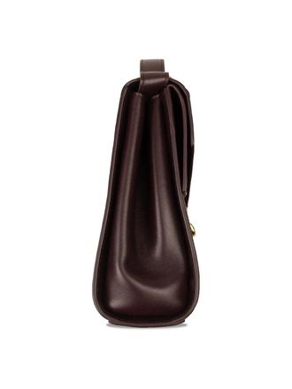 Bottega Veneta Womens The Clip Shoulder Bag Brown Leather