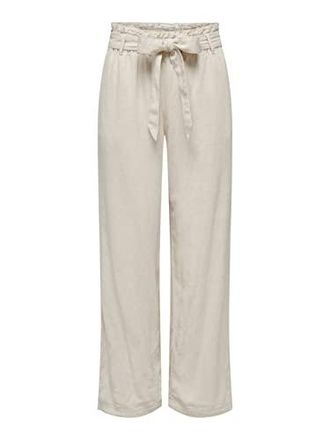 Jacqueline de Yong JdY Jdysay MW Linen WVN Noos Pantalon Ample pour Femme, Crème, 38
