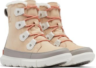 Sorel Explorer II Joan WP wasserdichte Winterstiefel für Damen, Beige (Nova Sand x Sea Salt), 38.5 EU