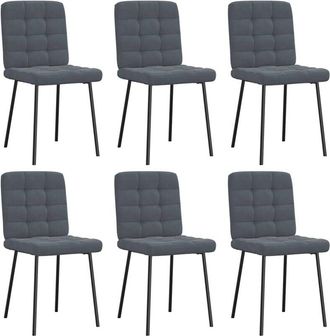 vidaXL Vidaxl - Chaises à manger lot de 6 gris foncé velours