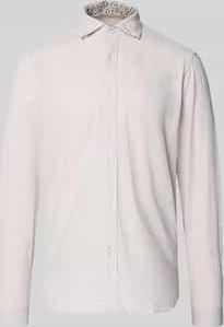 Fil Noir Regular Fit Business-Hemd aus Leinen-Baumwoll-Mix Modell ROMA