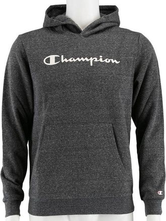 Champion Kapuzenpullover Hoodie Big Logo Print (gefüttert) dunkelgrau melange Kinder