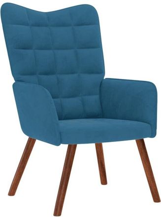 vidaXL Relaxsessel Blau Samt - Vidaxl