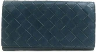 Bottega Veneta unisex, Pre-owned, Bleu, Taille: ONE Size Portefeuille en tissu Pre-owned
