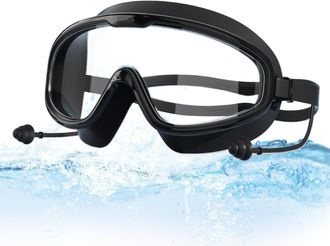 Generico Schwimmbrille f&uuml;r Erwachsene, Schwimmbrille f&uuml;r Erwachsene, breite Sicht gegen Blasen, ohne UV-Schutz-Schwimmbrille mit Auslauf, Wassersportbrille f&uuml;r