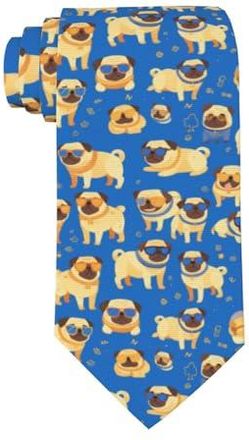 Generic Lunettes De Soleil Happy Pugs Cravate Polyvalente Cravate Homme Décontractée Cravates Hommes Pour Célébrations Adultes Formelle