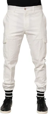 Dolce & Gabbana Cotton Cargo Jogger Cargo Pants - White