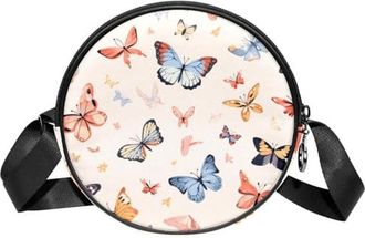 Generic Sac &agrave; bandouli&egrave;re rond pour femme, petit sac &agrave; bandouli&egrave;re avec fermeture &eacute;clair, bretelles r&eacute;glables, style d&eacute;contract&eacute;, pour femmes et filles