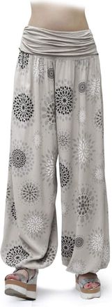 Glamexx24 Damen Haremshose leichte Pumphose Aladin-Hose Sarouelhose Yogapant Pluderhose Freizeithose Sommerhose