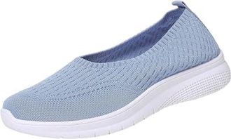 Generic Baskets &agrave; enfiler en maille pour femme - Chaussures de marche d&eacute;contract&eacute;es - Couleur unie - Respirantes - L&eacute;g&egrave;res - Antid&eacute;rapantes - Confortables - C