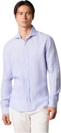 Brooks Brothers Homme, Chemises, Bleu, Taille: 2XL Chemise en lin coupe slim &agrave; col italien