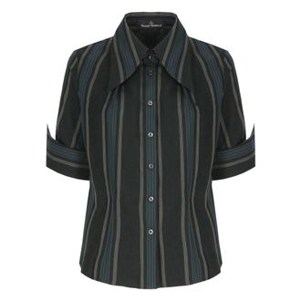 Vivienne Westwood Chemise ray&eacute;e en viscose - Femme - Blouses et Chemises - Vert - Taille: 36 FR