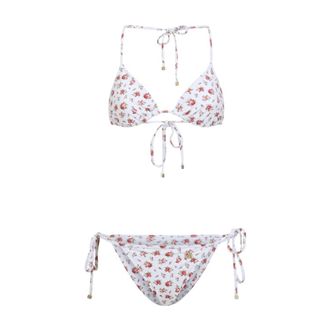 Dolce & Gabbana Triangle Bikini mit Roselline-Print - - Swimwear - Damen - Mehrfarbig - 2XL