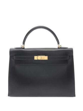 Hermès sac à main Kelly 32 en cuir (2002) - Noir