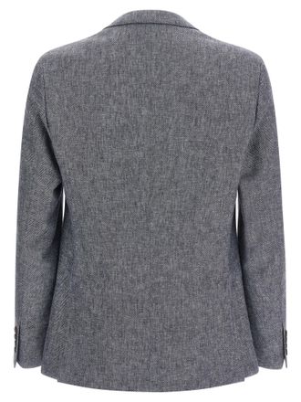 Pal Zileri Mens Blue Linen Blazer Clothing