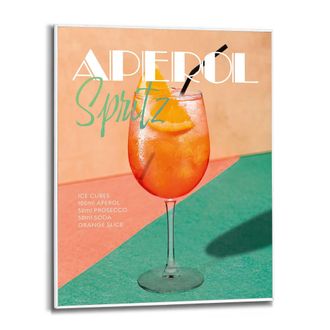 Reinders Gerahmtes Bild, Aperol Time, K&uuml;che, Poster, Wanddeko, Room Decor, MDF, Orange, 50 x 40cm