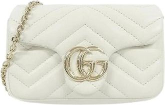 Gucci Sac bandouli&egrave;re en agneau Pre-owned - Femme - Pre-owned - Blanc - Taille: ONE Size