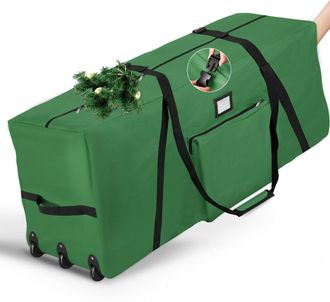 Famirosa Weihnachtsbaum Aufbewahrungstasche, Rollbare Aufbewahrungstasche mit 3 Lenkrollen f&uuml;r k&uuml;nstliche Weihnachtsb&auml;ume bis zu 220cm, Strapazierf&auml;hige 600D O