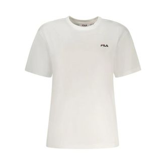 Fila Femme, Tops, Blanc, Taille: 38 FR T-Shirt Classique en Coton &agrave; Col Rond