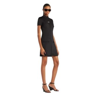 Courr&egrave;ges Logo Pocket Dress - - Dresses - Damen - Schwarzk - S
