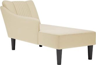 vidaXL Chaiselongue mit Rechter Armlehne Creme Stoff Vidaxl
