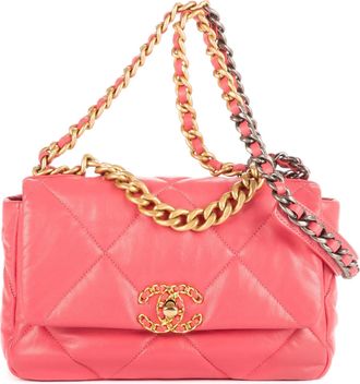 Chanel Crossbody Bags - Classic 19 Flap Small - Gr. unisize - in Rosa - f&uuml;r Damen