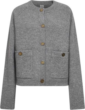 Toteme Femme, Pulls, Gris, Taille: 36 FR Cardigan Mélange de Cachemire