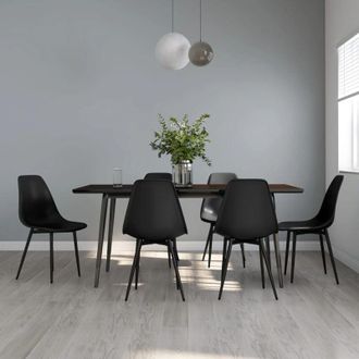 vidaXL Vidaxl - Chaises &agrave; manger lot de 6 noir pp