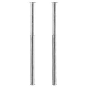 tidyard Gecheer Teleskopfu&szlig;, Tischbein Chrom 60mm Durchmesser 710-1100mm verstellbar, Eisen, f&uuml;r Fr&uuml;hst&uuml;cksbar Tisch Arbeitsplatte Schreibtisch