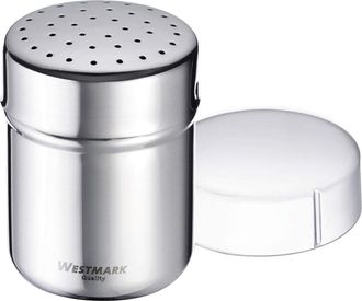 Westmark Gewürzstreuer, Mit Frischhaltedeckel, Fassungsvermögen: ca. 80 - 100 gr, Kunststoff/Rostfreier Edelstahl, Fein, Silber/Transparent, 69542260