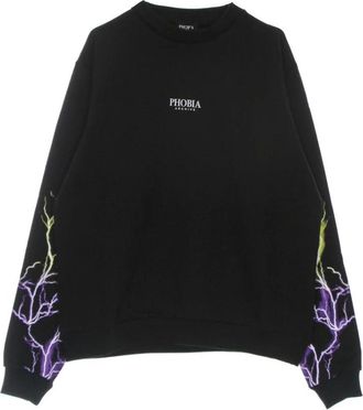 Phobia Archive Homme, Sweatshirts et sweats &agrave; capuche, Noir, Taille: XL Lightning Crewneck