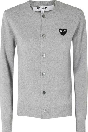 Comme Des Gar&ccedil;ons Femme, Pulls, Gris, Taille: 38 FR Roundneck Black Emblem